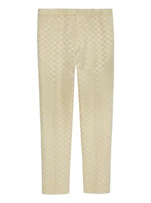 Gucci GG Cotton Viscose Formal Pant Neutral