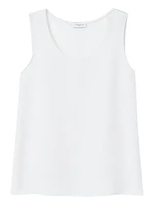 Lafayette 148 New York Silk Double Georgette Sleeveless Blouse - Cloud