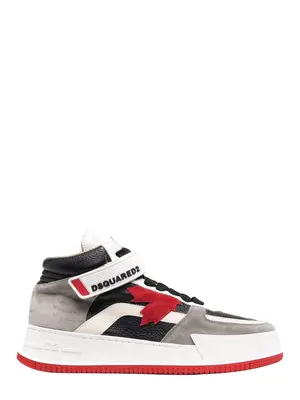 Dsquared2 Logo-print Leather Sneakers - Grey