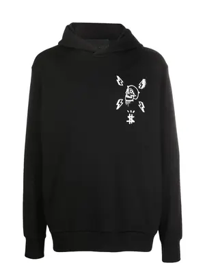 Philipp Plein Skull Graphic Hoodie - Black