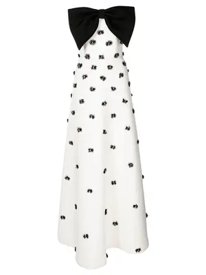SAIID KOBEISY Beaded Strapless Evening Dress - White