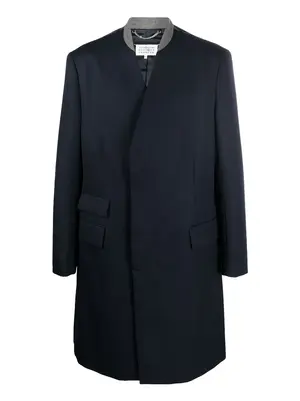 MAISON MARGIELA Single-breasted Wool Coat - Blue