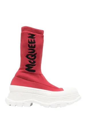 Alexander McQueen Tread Sock Sneakers - Red