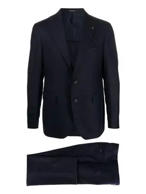 Tagliatore Single-breasted Virgin Wool Suit - Blue