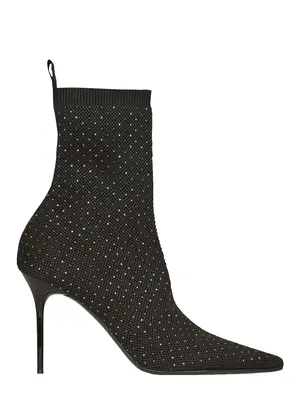 Balmain Skye Stretch-knit Ankle Boots - Black