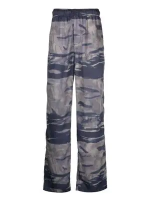 DIESEL® Camouflage Print Wide-leg Trousers - Blue