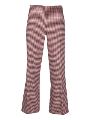 P.a.r.o.s.h Houndstooth Flared Trousers - Red