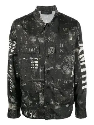 AMIRI Logo-print Satin Shirt