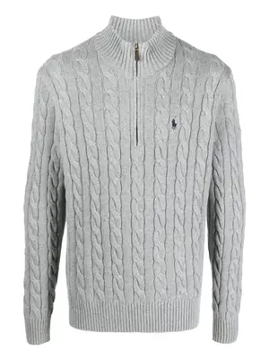 Polo Ralph Lauren Cable-knit Half-zip Jumper - Grey