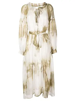 BAMBAH Tie-dye Midi Dress - Green