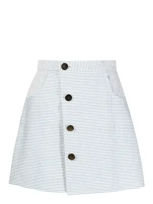 BAMBAH Pinstriped A-line Skirt - White
