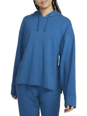 Nike Dri-fit Yoga Hoodie - Dark Marina Blue/iron Grey