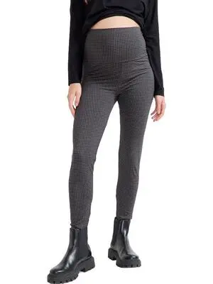 Hatch The Ultimate Maternity Over The Bump Leggings - Grey Houndstooth