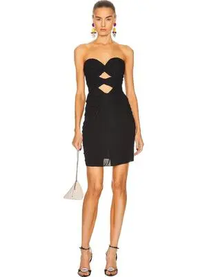Saint Laurent Strapless Cutout Mini Dress - Noir
