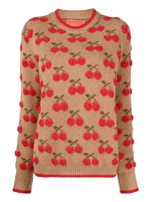 LA DOUBLEJ La DoubleJ Cherry Intarsia-Knit Jumper
