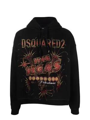 Dsquared2 Las Vegas Print Hoodie - Black