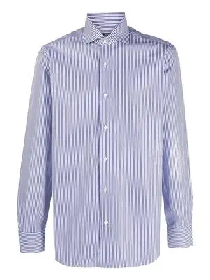 BARBA NAPOLI Candy-stripe Long-sleeve Shirt - White