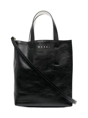 Marni Marni Colour-Block Leather Tote Bag Black