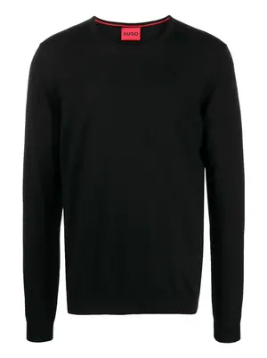Hugo Fine-knit Round-neck Jumper - Black