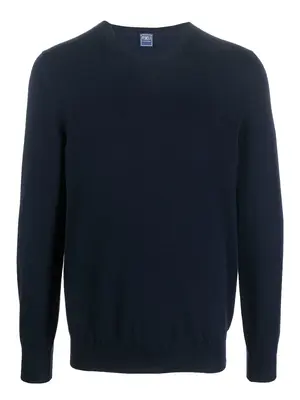 Fedeli Fine-knit Jumper - Blue
