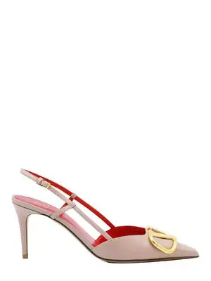 Valentino Garavani 80mm Vlogo Signature Slingback Pumps - Neutrals