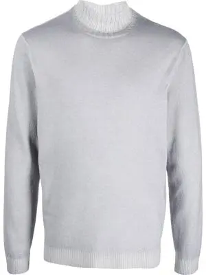 Malo Fine-knit Roll-neck Jumper - Grey