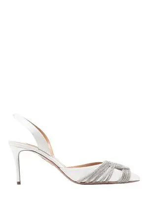 AQUAZZURA Gatsby 75mm Slingback Pumps - White