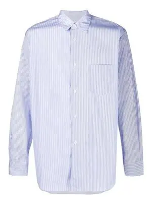 Comme Des Garçons Stripe-print Long-sleeve Shirt - Blue