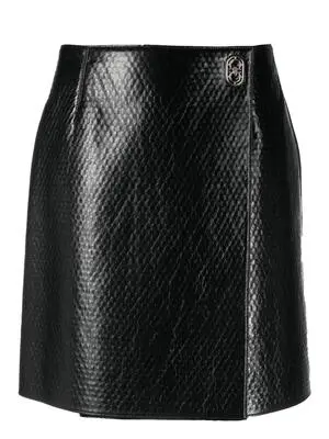 FERRAGAMO Embossed Wrap Skirt - Black