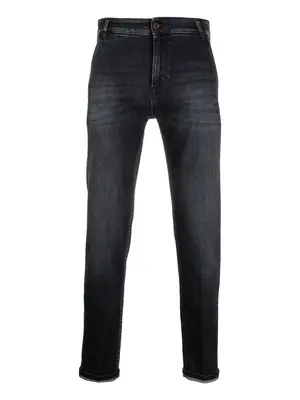PT TORINO Logo-patch Straight-leg Jeans - Black