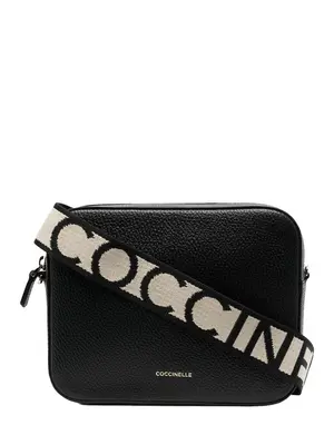 COCCINELLE Pebbled-leather Crossbody Bag - Black