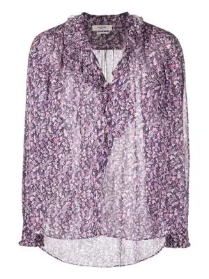 MARANT ETOILE MARANT ÉTOILE Ruffle-Detail Floral-Print Blouse