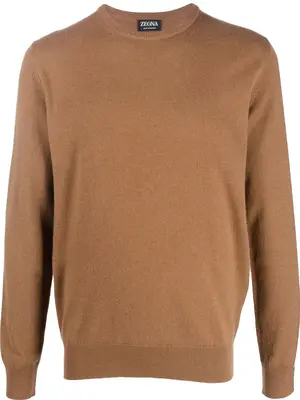 Zegna Crew-neck Cashmere Jumper - Brown