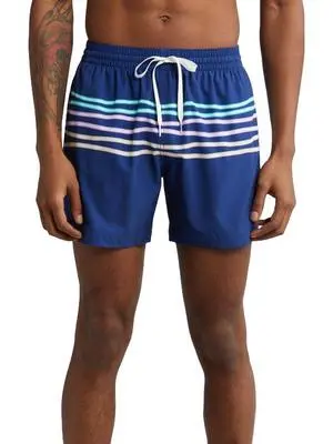 CHUBBIES Classic Lined 5.5-Inch Swim Trunks Navy Stripe