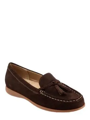 Trotters Trotters Dawson Tassel Loafer Dark Brown Suede