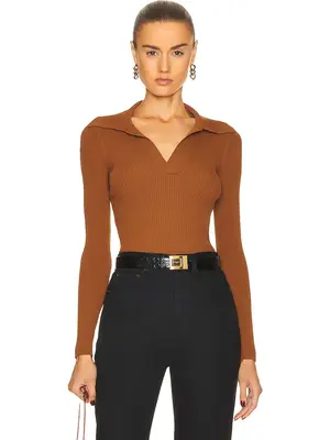 Saint Laurent V-neck Sweater - Caramel