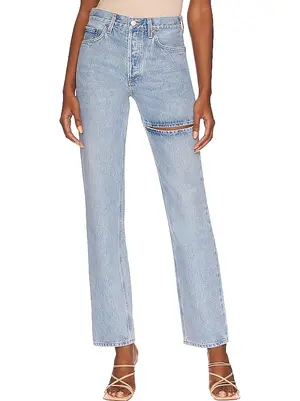 AGOLDE AGOLDE Lana Mid Rise Straight In Denim-Light. Clash