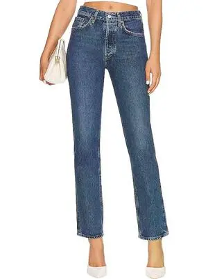 AGOLDE Lana Mid Rise Straight In Denim-light - Sphere