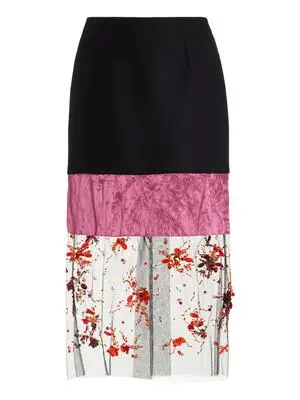Prada Beaded Satin Midi Skirt - Multi