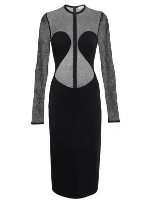 Alaïa Semi-sheer Paneled Minidress - Black