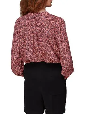 WHISTLES Sea Tree Print Blouse