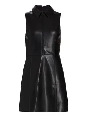ALICE + OLIVIA Ellis Zip-front Faux Leather Minidress