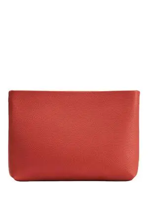 Cuyana Small Zipper Pouch Dark Coral