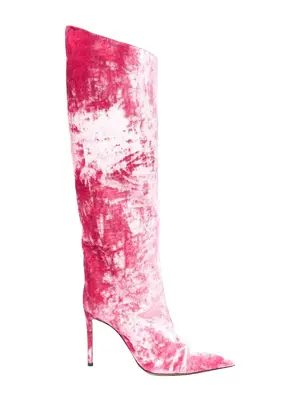 Alexandre Vauthier Stiletto-heel Velvet Boots - Pink