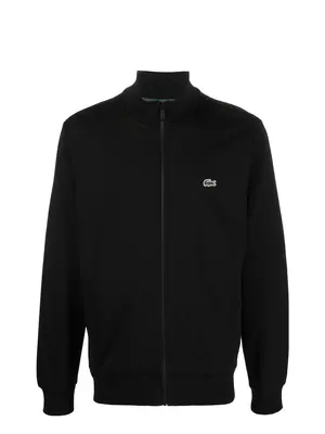 Lacoste High-neck Zip-front Sweatshirt - Black