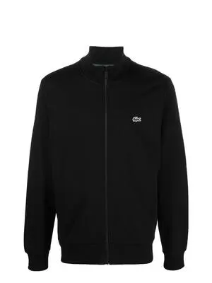 Lacoste High-neck Zip-front Sweatshirt - Black