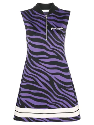 Palm Angels Zebra-print Shift Minidress - Purple