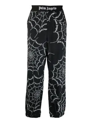 Palm Angels Spider Web Print Track Pants - Black