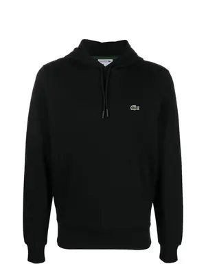 Lacoste Logo-patch Cotton Hoodie - Black