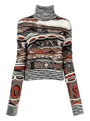 Missoni Roll-neck Knitted Jumper - Brown